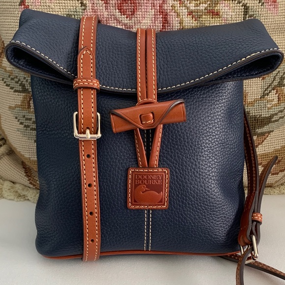Dooney & Bourke | Bags | Dooney Bourke Navy Pebble Leather Toggle ...